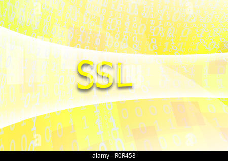 The text inscription SSL is written on a semitransparent field ...