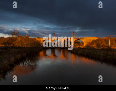 Garnock Longford viaduct on the Ayrshire coast railway line south of ...
