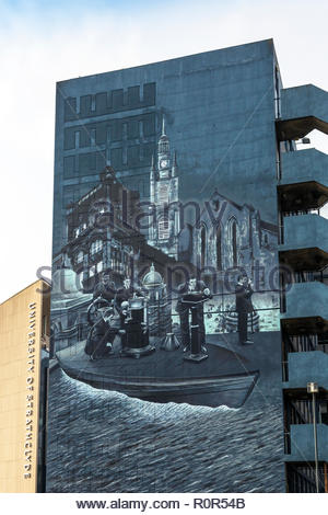 Mural on the Graham Hills Building of Strathclyde University Glasgow ...