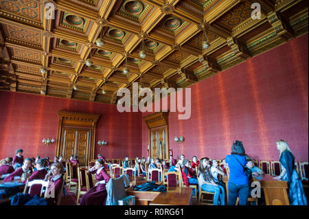 Students wait inside the Residence of Bukovinian and Dalmatian ...