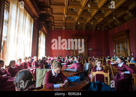 Students wait inside the Residence of Bukovinian and Dalmatian ...