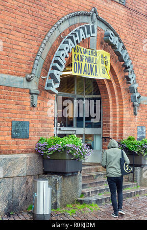 Old Hakaniemi Market hall in Helsinki Finland Stock Photo - Alamy