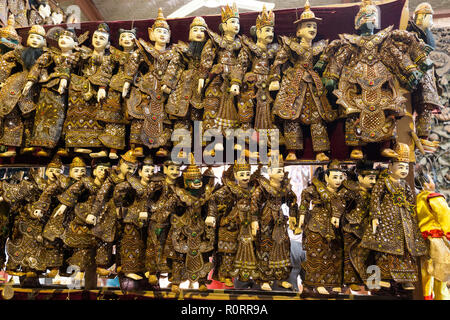Rows of traditional Burmese puppets called "Yoke thé" , Myanmar Stock ...