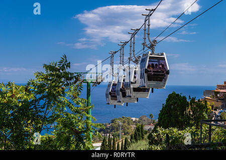 Cable cars, Taormina, Sicily, Italy , Europe Stock Photo - Alamy