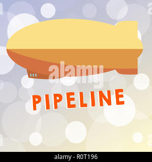 Text sign showing Pipeline. Conceptual photo long pipe typically ...