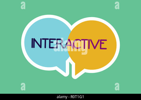 Conceptual hand writing showing Interactive. Business photo text ...