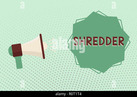 Writing note showing Shredder. Business photo showcasing machine or ...