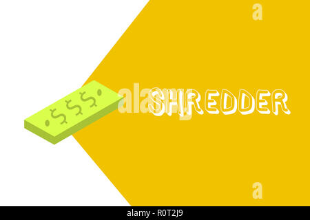 Writing note showing Shredder. Business photo showcasing machine or ...