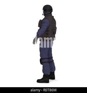 SWAT police officer on white. 3D illustration Stock Photo - Alamy