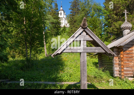 Chapel and cross at the burial place of the Holy Martyr Peter Zverev ...