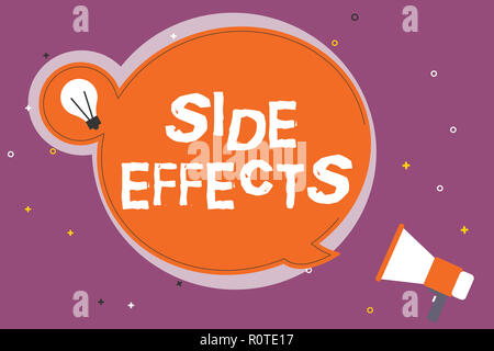 Writing note showing Side Effects. Business concept for Typically ...