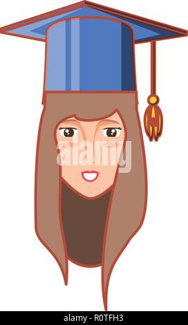 student graduated head avatar character vector illustration design ...