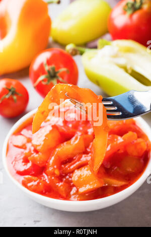 Canned Lecho from the peppers and tomatoes, harvesting for the winter ...