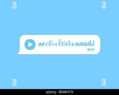 Audio message icon. Voice message, blab chat, sound file pictogram with ...