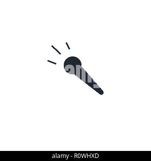 Studio mike simple black icon. Microphone silhouette Stock Vector Image ...