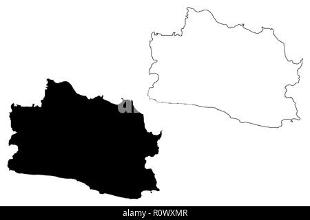Jawa Barat, West Java administrative and political vector map ...