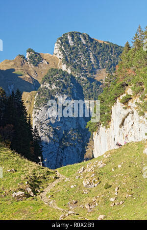Alps, Alpstein, range, Appenzell, view, mountain, mountains, sky ...