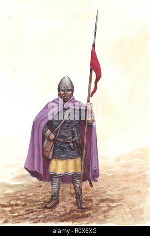 Medieval german archer illustration. Knight with the bow drawing Stock ...