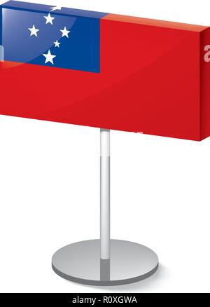 Samoa flag, vector illustration on a white background Stock Vector ...