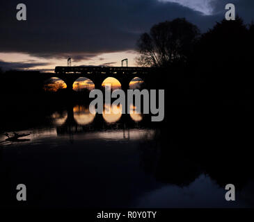 Garnock Longford viaduct on the Ayrshire coast railway line south of ...