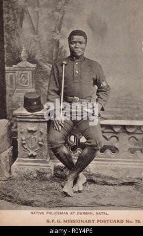 Native Police, Durban, South Africa, by Benjamin William Caney, ca 1890 ...