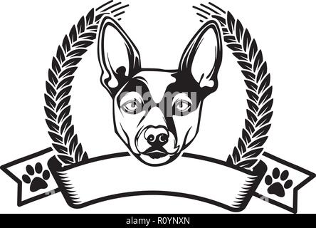 Rat Terrier Pedigree Dog Breed Head Isolated Pet Portrait Smiling Happy ...