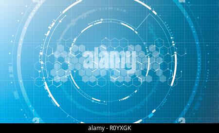 Technological system encryption future hexagonal interface background template vector design ...