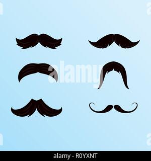 movember day types of moustache men vector illustration Stock Vector ...
