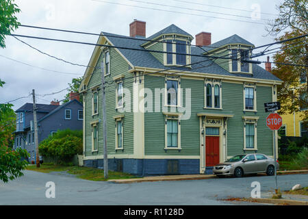 Lunenburg, Canada - September 21, 2018: Historic houses in Bluenose ...