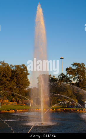Fountain at sunrise in the Fountains valley, Pretoria, South Africa ...