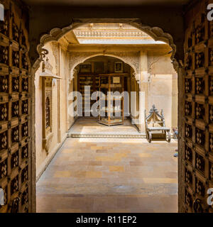 Ornate antique Rajasthani haveli door from Rajasthan, India Stock Photo ...