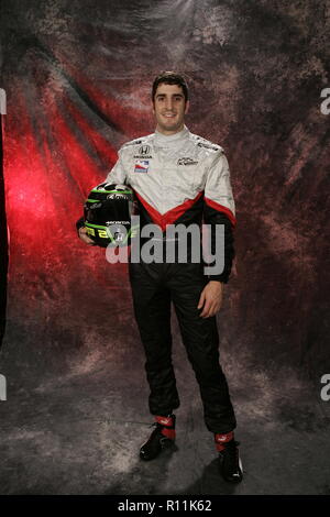 IRL driver Tomas Scheckter poses during IRL media day at Homestead ...