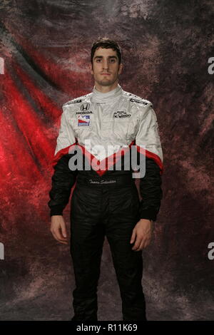 IRL driver Tomas Scheckter poses during IRL media day at Homestead ...