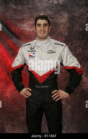 IRL driver Tomas Scheckter poses during IRL media day at Homestead ...