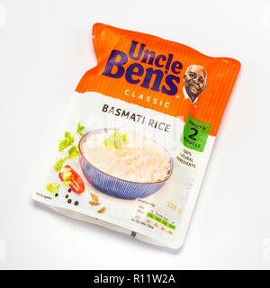 A packet of Uncle Ben's Basmati rice on a white background Stock Photo ...