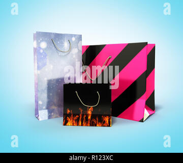 coloder paper bags 3d render on white background Stock Photo - Alamy