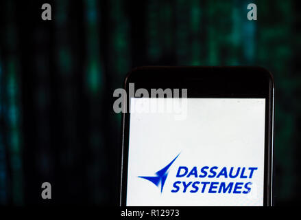 Dassault Systèmes Software company logo seen displayed on smart phone ...