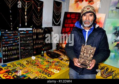 Chavin mask - Market in HUARAZ. Department of Ancash.PERU Stock Photo ...