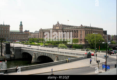 A Parliament building in Stockholm, Sweden. The Riksdag is Sweden's ...