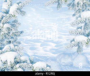 Christmas background with fir trees. Christmas card Stock Photo - Alamy