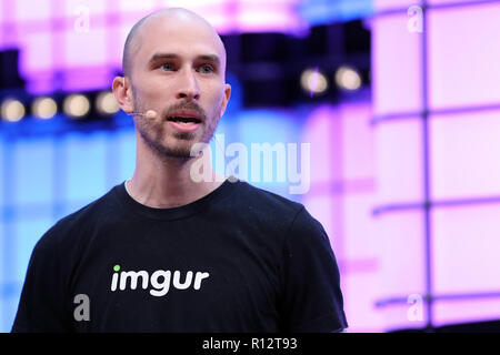Imgur Founder Alan Schaaf speaks during the Web Summit 2018 in Lisbon ...