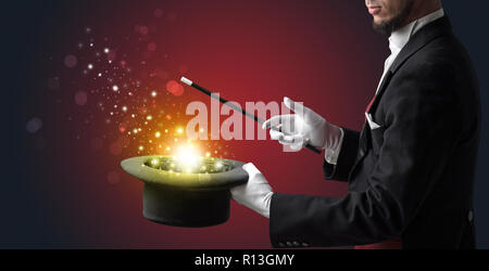 White glove hand conjuring something mysterious Stock Photo - Alamy