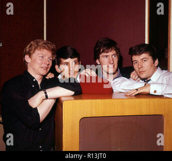 The Searchers pop group from (l-r) Chris Curtis, drummer, John McNally ...
