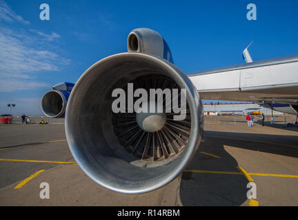 Classic Boeing 707 passenger jet front view isolated on white Stock ...