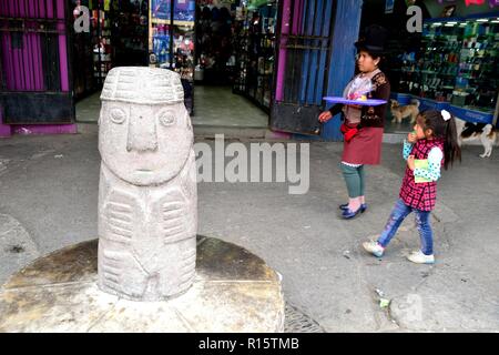 Sculpture of the Recuay culture in HUARAZ. Department of Ancash.PERU ...