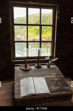 CAPE RANDOM, NEWFOUNDLAND, CANADA -Writing desk and quill, Random ...
