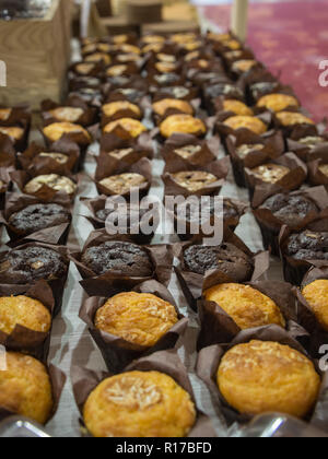 Several Types of Muffins Pastries arranged in Linear order on a Table ...