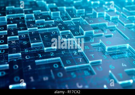 An illustration of a blue abstract digital background with connection ...