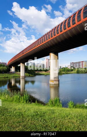 Prague, Czech Republic. Hurka Metro Station. New station in Hurka ...