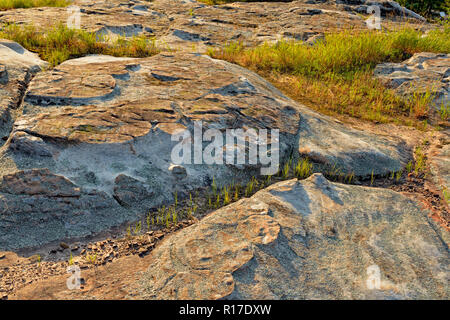 Weathered Hartshorne Sandstone rocks at Rock House Cave- Turtle Rocks ...